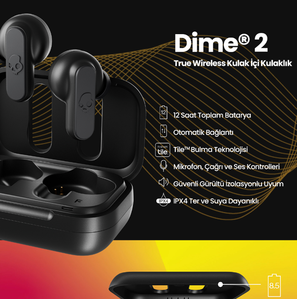 Skullcandy Dime 2 True Wireless Kulaklık S2DBW-P751 Light Grey - inbox.com.tr