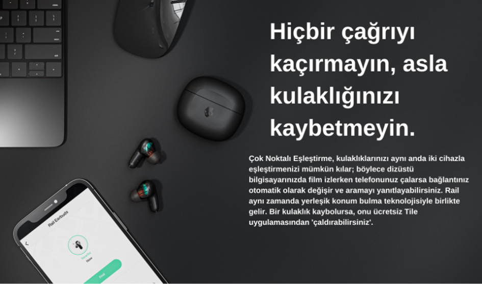 Skullcandy Rail Tws Kablosuz Kulak İçi Kulaklık Siyah S2RLW-Q740 ...