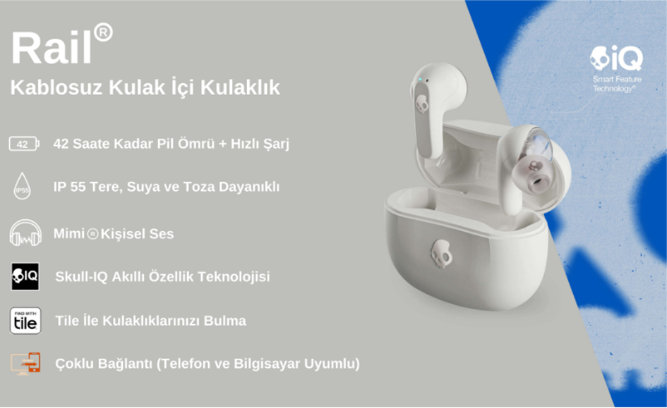 Skullcandy Rail Tws Kablosuz Kulak İçi Kulaklık Siyah S2RLW-Q740 ...